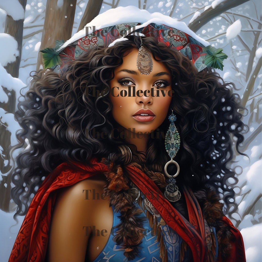 Black Girl Winter Clipart, Snow Outside Clipart, Black Woman Clipart ...