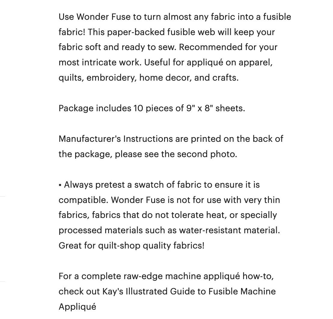Wonder Fuse Paper-backed Fusible Web - Etsy