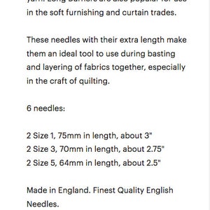 Needles, Long Darners Assortment - Etsy