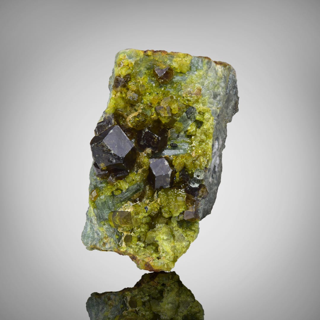 Andradite With Green Vesuvianite Specimen From Khogyani Afghanistan 24 ...