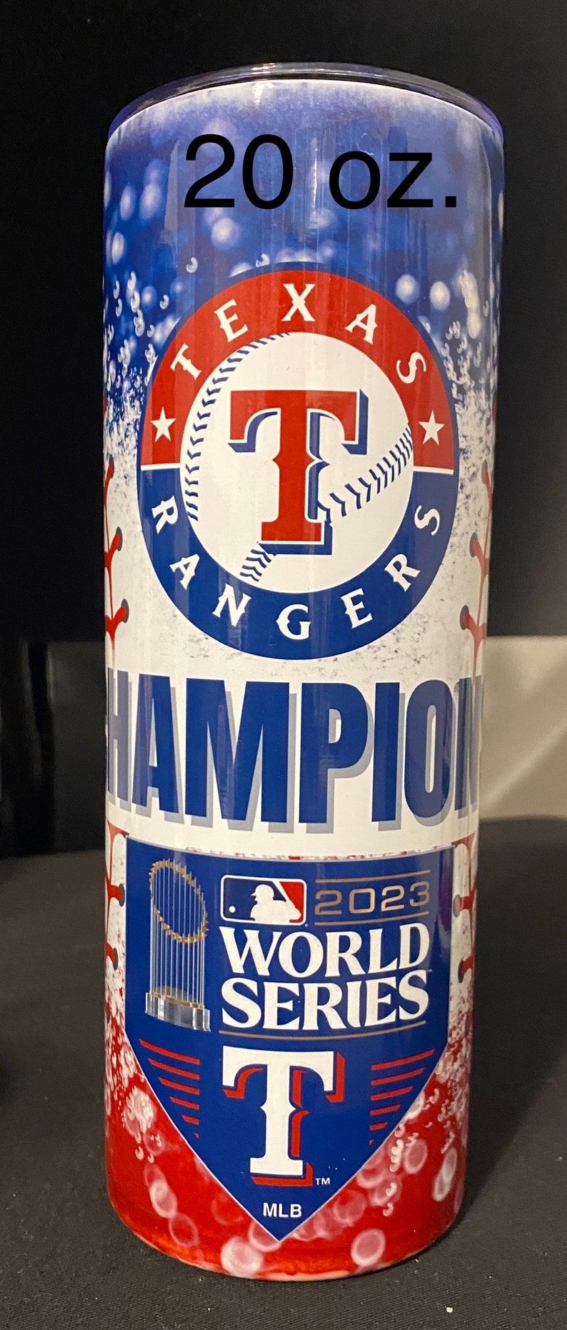 Texas Rangers World Series Champions Tumblers 30 Oz and 20 Oz Sizes ...