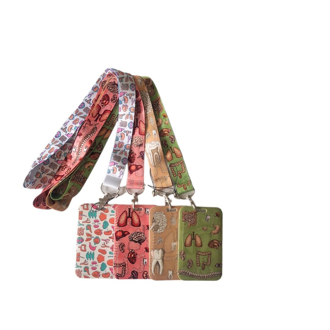 Colorful Human Anatomy Lanyard With Matching ID Card Holder, Gift for ...