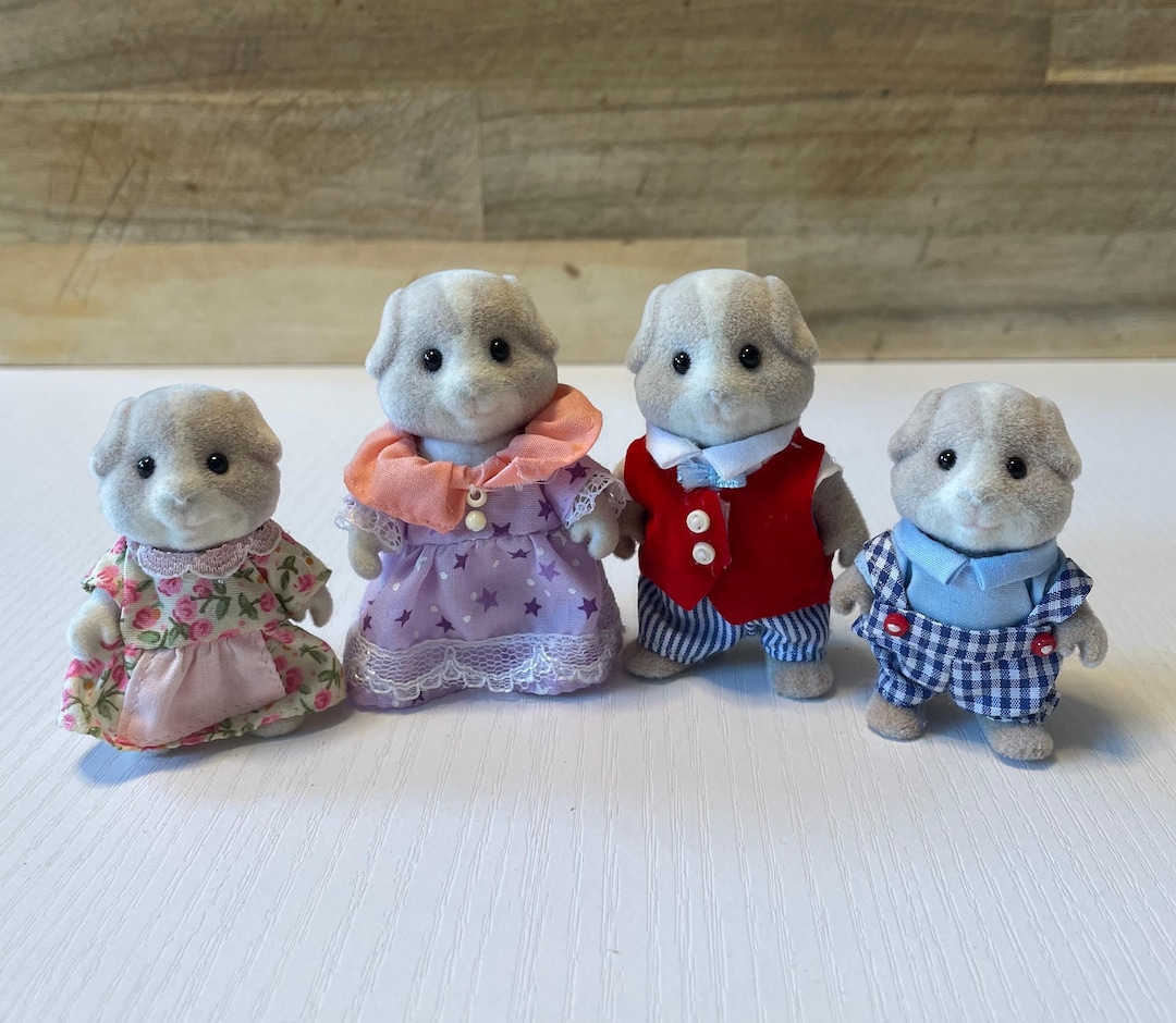 Vintage Sylvanian Families Guinea Pig Mother Father Daughter Son - Etsy