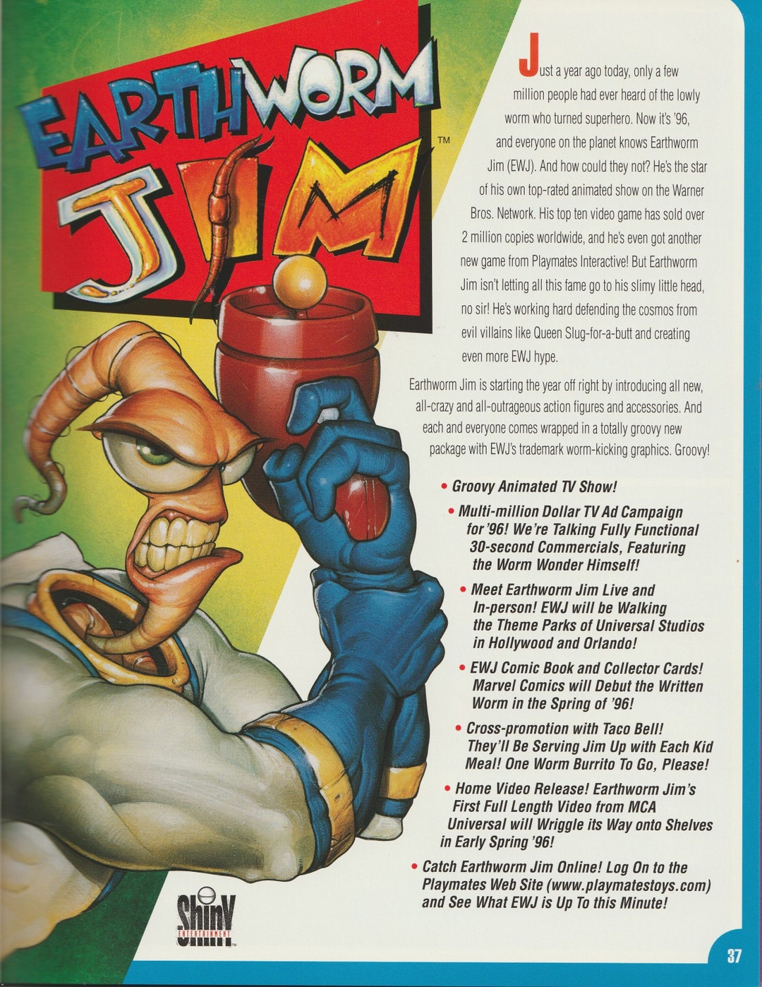 1996 Playmates Toy Catalogue: Earthworm Jim - Etsy