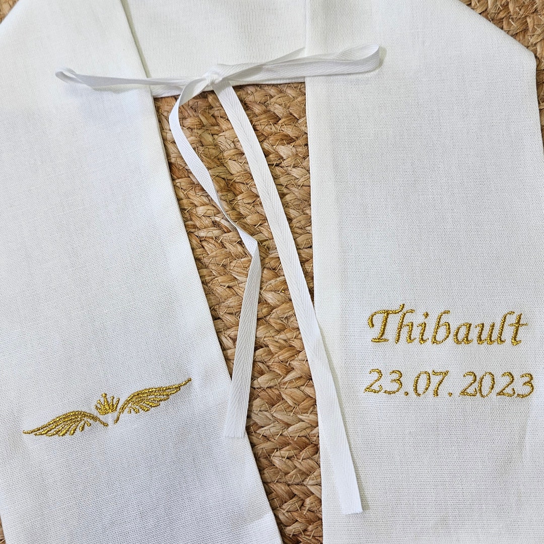 Linen Baptism Stole Pattern of Your Choice and Customizable - Etsy