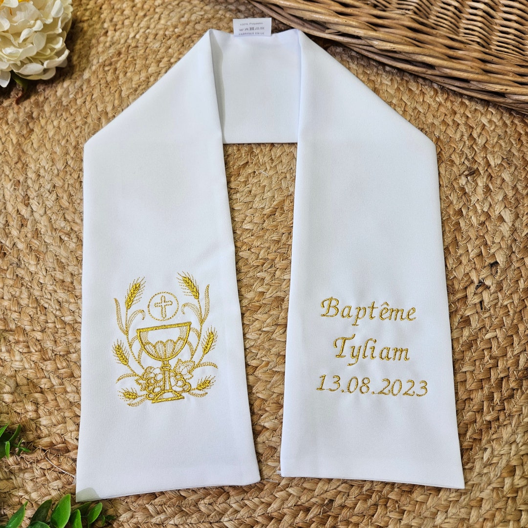 Communion Baptism Stole Scarf With CHALICE and Customizable - Etsy