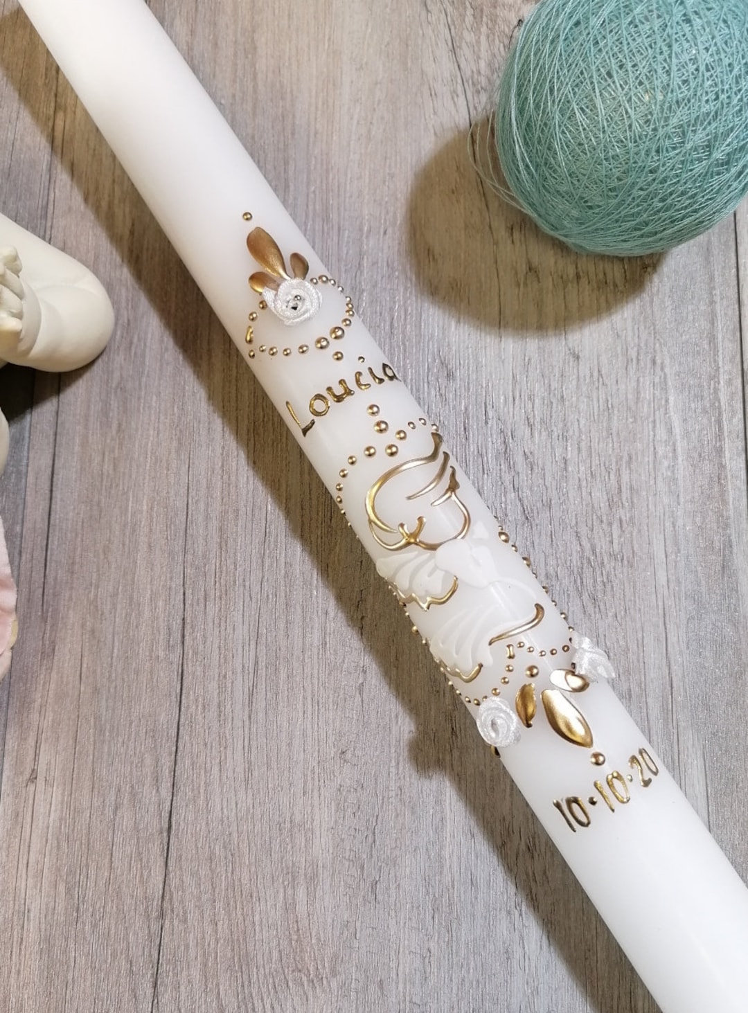 Vééritable Cierge de baptême personnalisé - Ange - 45cm - Etsy France