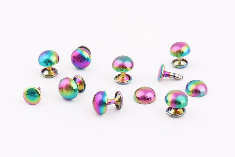 30set Rainbow Double Caps Rivets 12mm Dome Rivets Rapid Rivets - Etsy