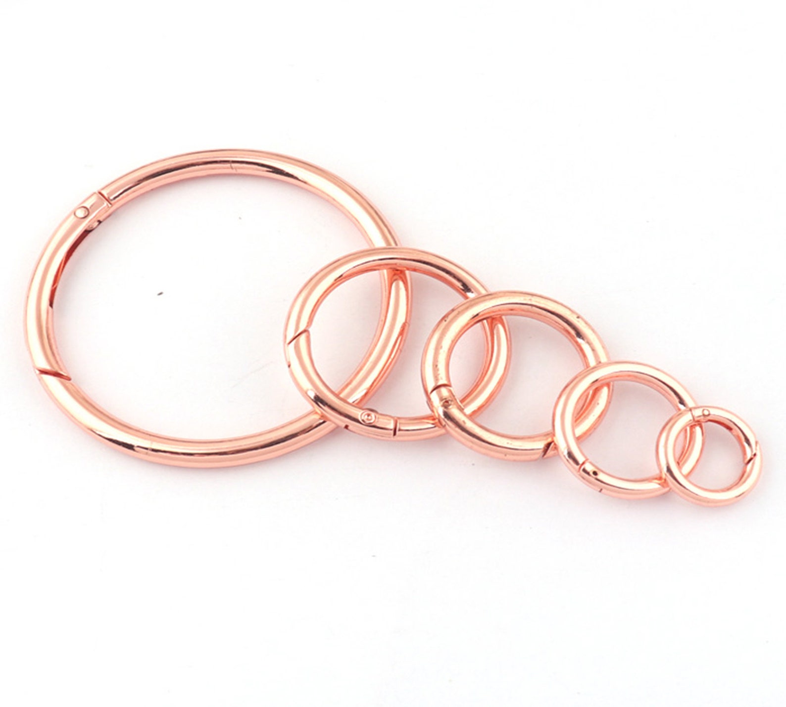 2-6pcs Rose Gold O Ring Spring Gate Ring Round Gate Ring Spring Ring ...