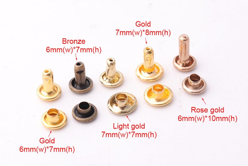 50pcs Rapid Rivets 6mm 7mm Double Cap Rivets Rose Gold Rivet - Etsy