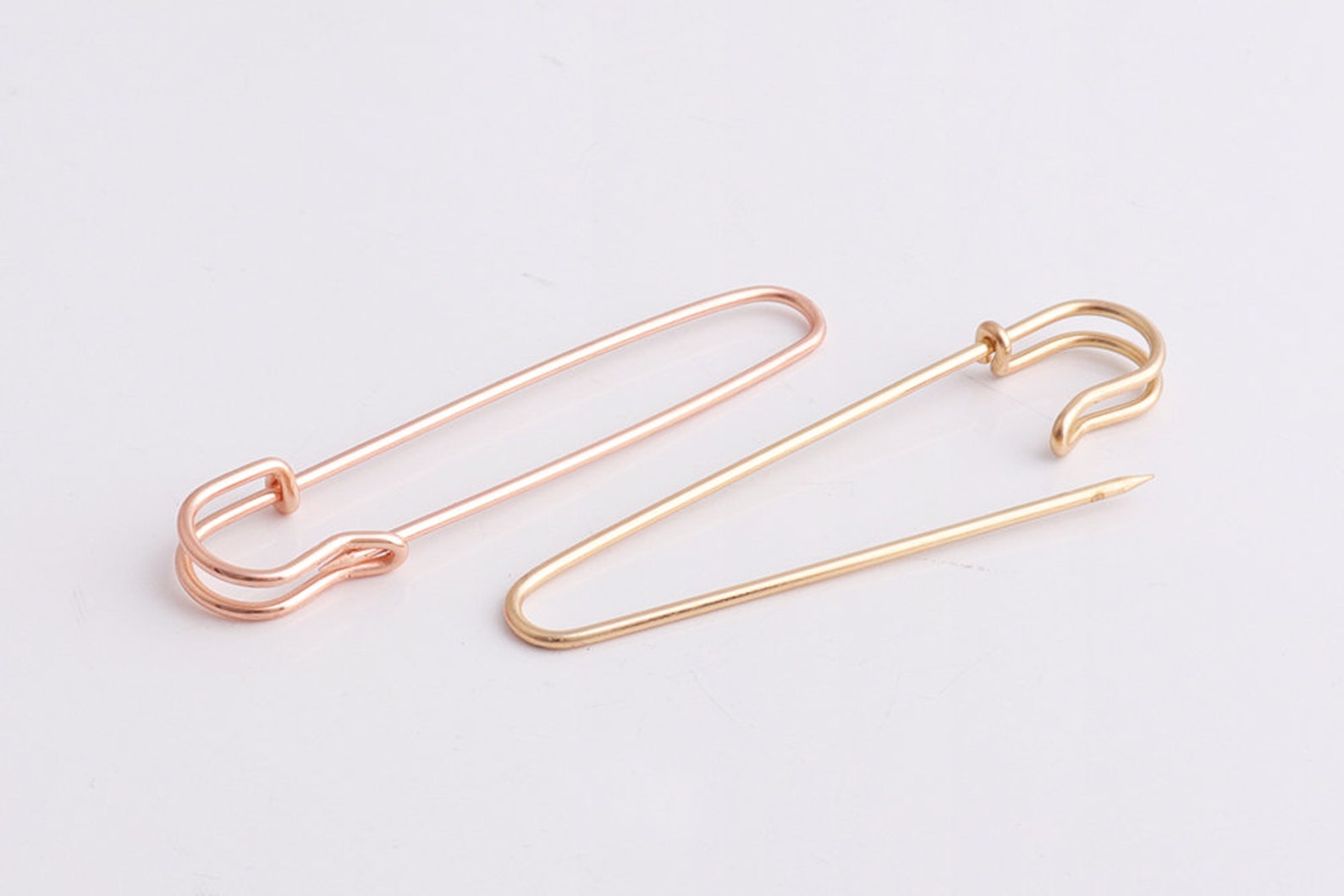 Coiless Safety Pins 85mm Rose Gold Safety Pins Gold Larger Safety Pins ...