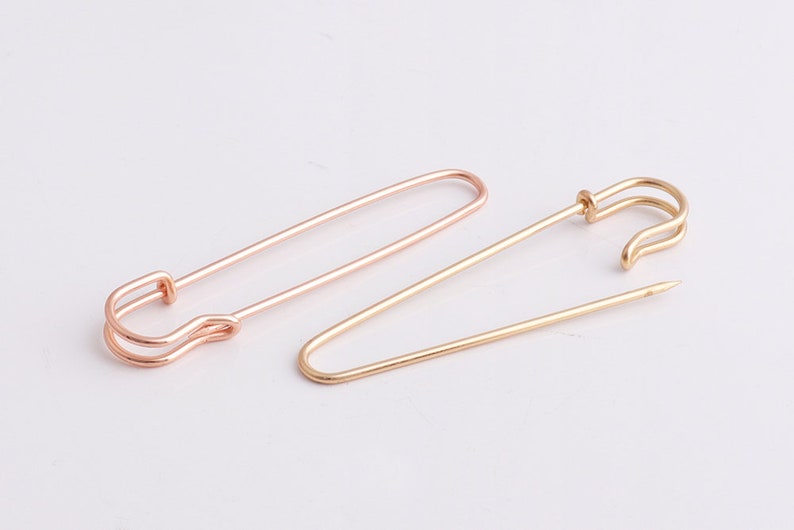 Coiless Safety Pins 85mm Rose Gold Safety Pins Gold Larger Safety Pins ...
