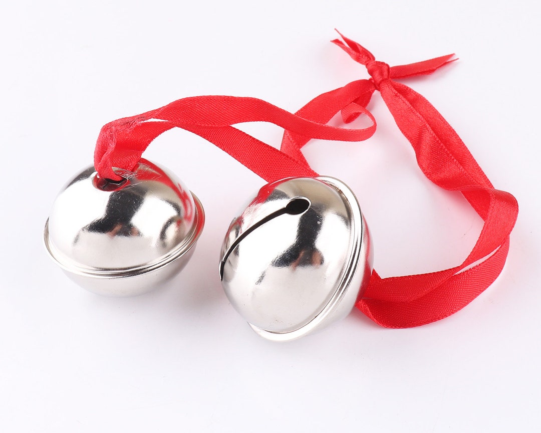 Jingle Bells Big Silver Bells Sleigh Bells With Ribbon Christmas ...