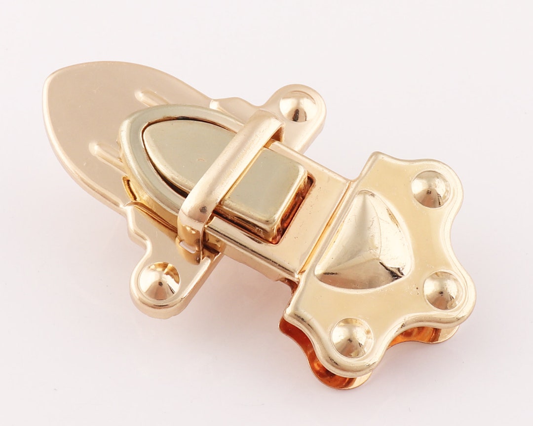 2sets Gold Purse Lock Press Clasp Latch Tongue Clutch Case Bag Hardware ...