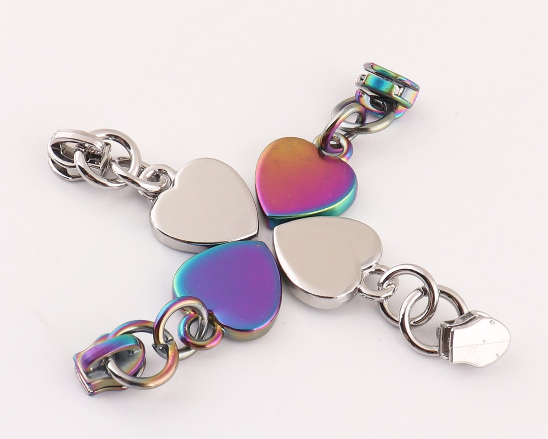 Zippers ,zipper Pull With Heart-shaped Pendants Metal Zipper for ...