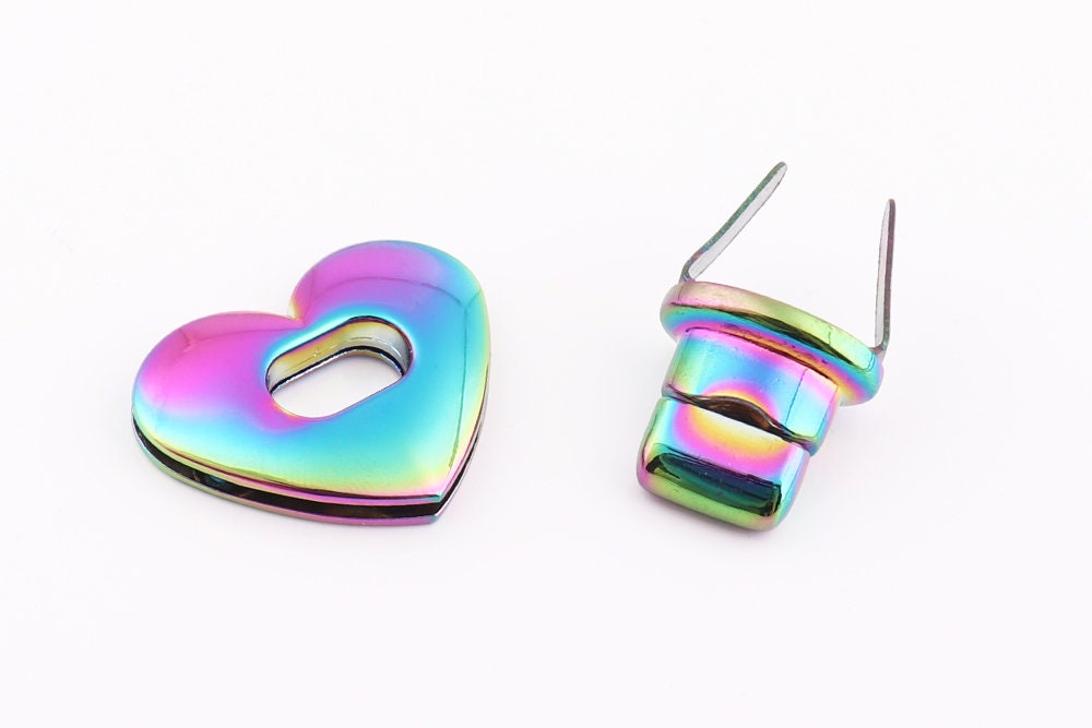 Rainbow Heart Shaped Purse Lock Turn Lock Twist Catch Lock - Etsy