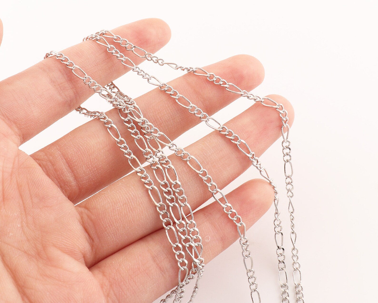 Silver Necklace Chain Body Chain Cable Chains Shiny Chain - Etsy