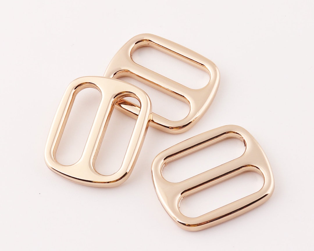 6pcs Gold Belt Buckle Rounded Corners Slide Buckle Adjuster Slide ...