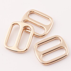 6pcs Gold Belt Buckle Rounded Corners Slide Buckle Adjuster Slide ...