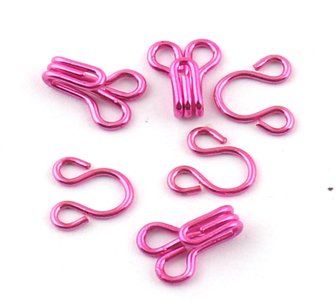 50sets Pink Hook and Eye Bra Supplies Hooks and Eyes Claps for Bra ...