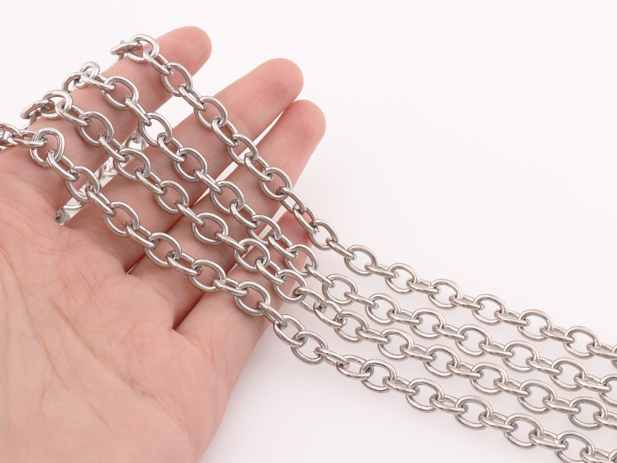 Cadena de cable cadena de enlace cadenas collar cadena de | Etsy