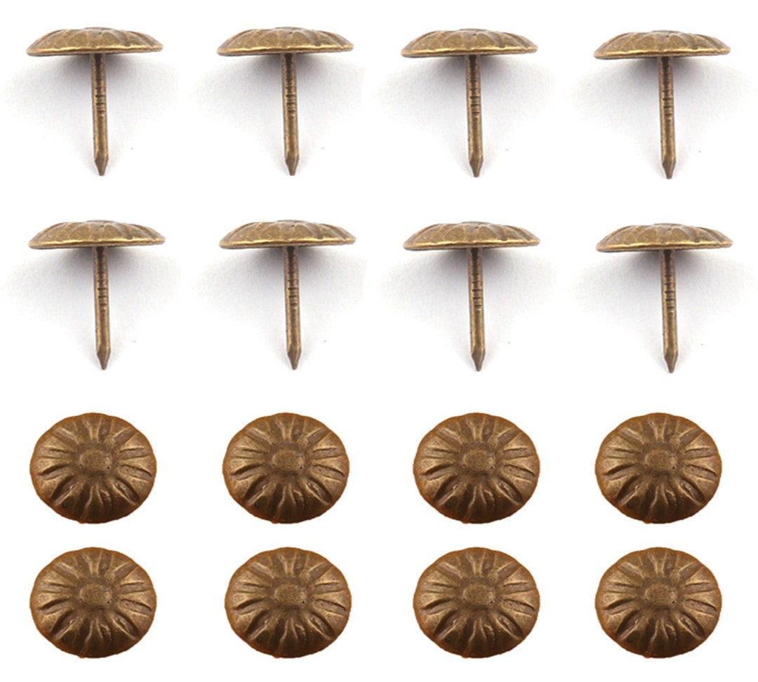 100 Antique Bronze Sofa Nail Push Pins,upholstery Tacks/nails,leather ...