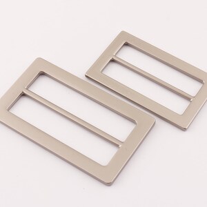 Matte Silver Adjustable Slide Buckle Suspender Strap Adjuster Slide ...