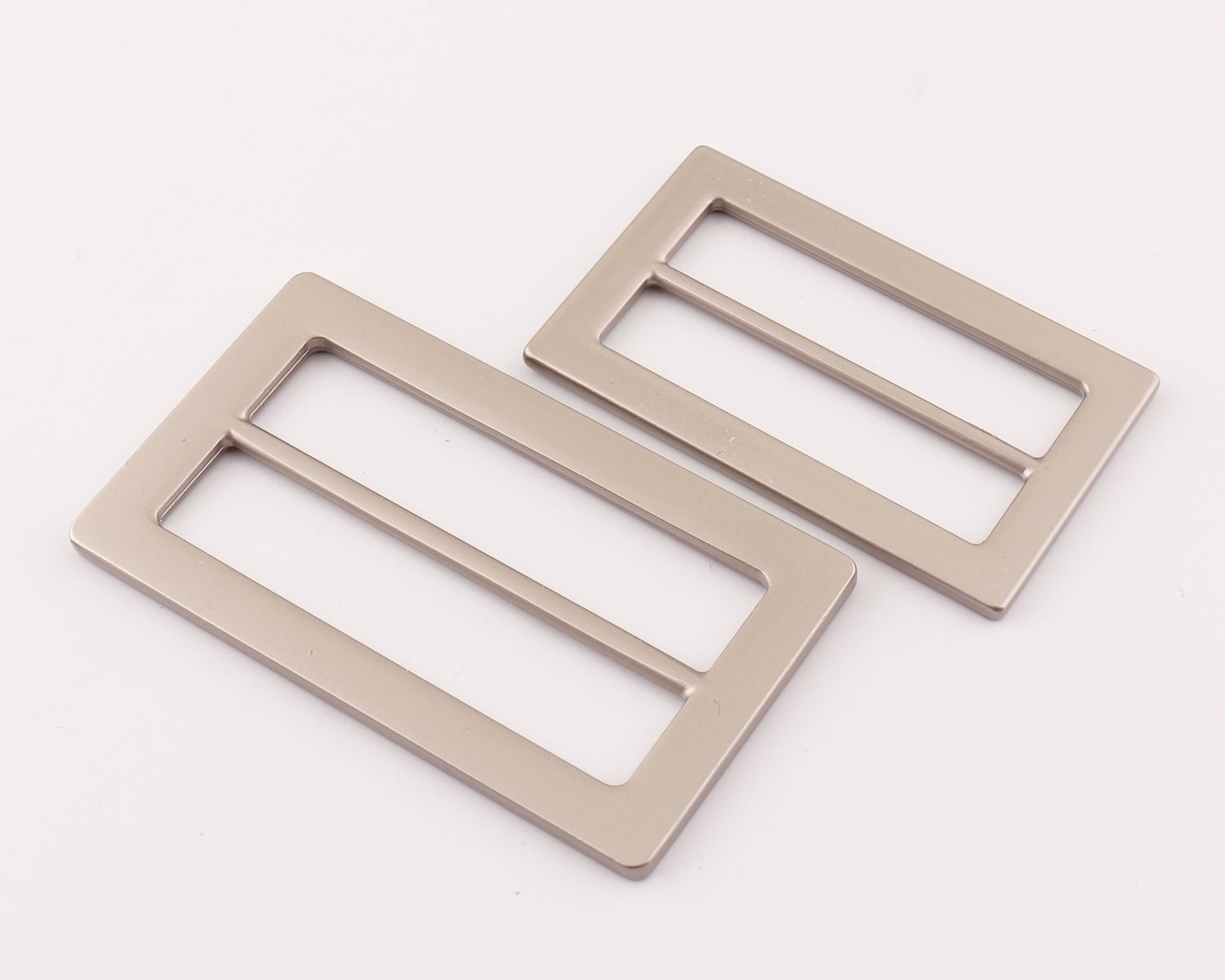 Matte Silver Adjustable Slide Buckle Suspender Strap Adjuster Slide ...