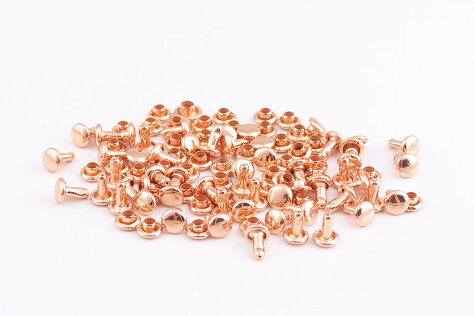 100set 5mm6mm Double Cap Rivets Rose Gold Rivets Rapid Rivet - Etsy