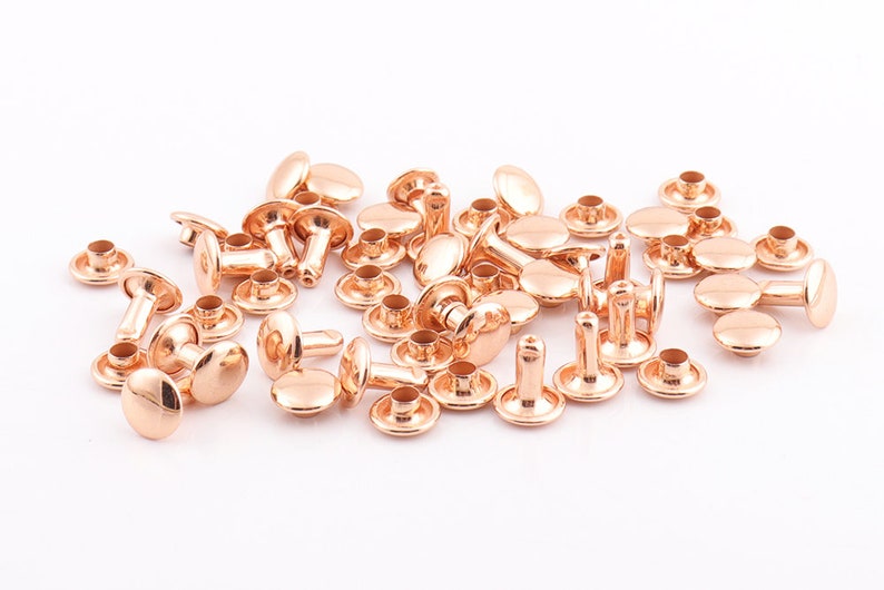 50pcs 810mm Rose gold double cap rivets Rapid rivet studs | Etsy