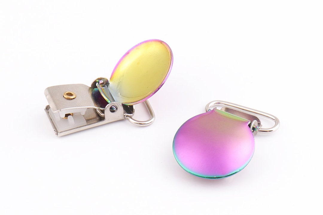 Rainbow Pacifier Clips 1inch Suspender Clips Paci Clip Mitten Clips ...