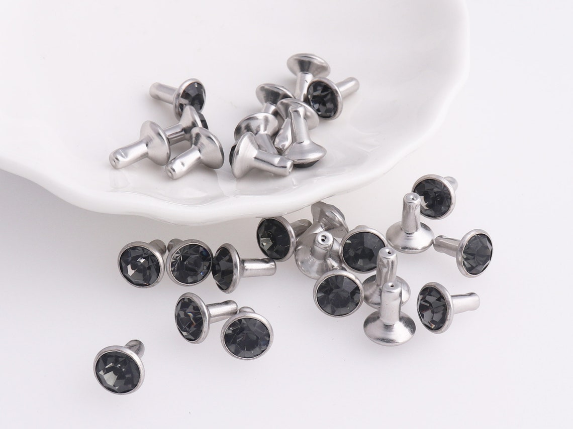 Rhinestone Rivets Rapid Rivet Studs Rivets Supplies Biker - Etsy