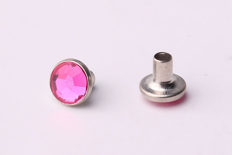 30pcs Rhinestone Rivets Snap 7mm Single Cap Rivets Rapid Rivets Studs ...