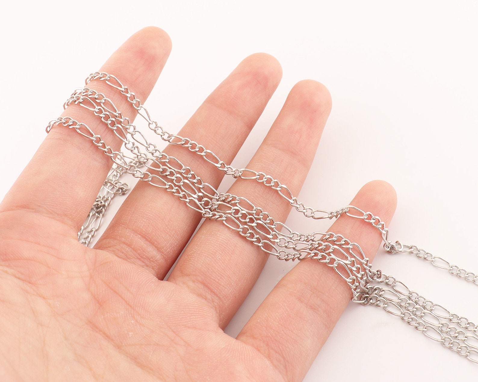 Silver Necklace Chain Body Chain Cable Chains Shiny Chain - Etsy