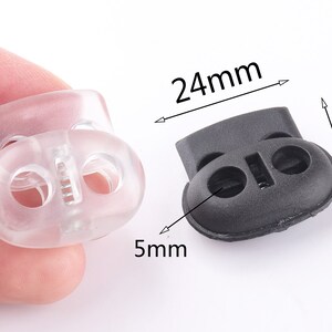 Plastic Cord Lock Spring Rope Buckle Paracord Lock Oval Double Barrel ...