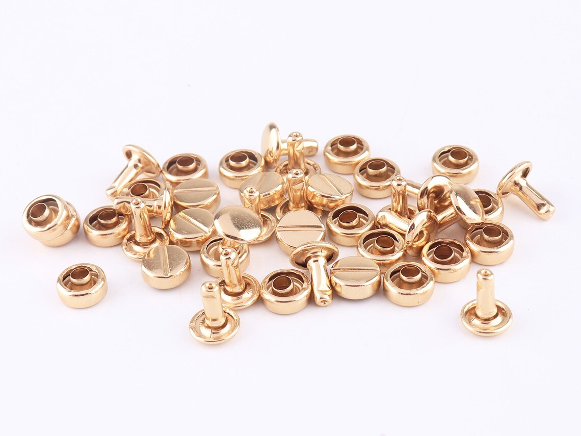 Gold Rapid Rivet Double Cap Flat Rivets Small Rivets Round - Etsy