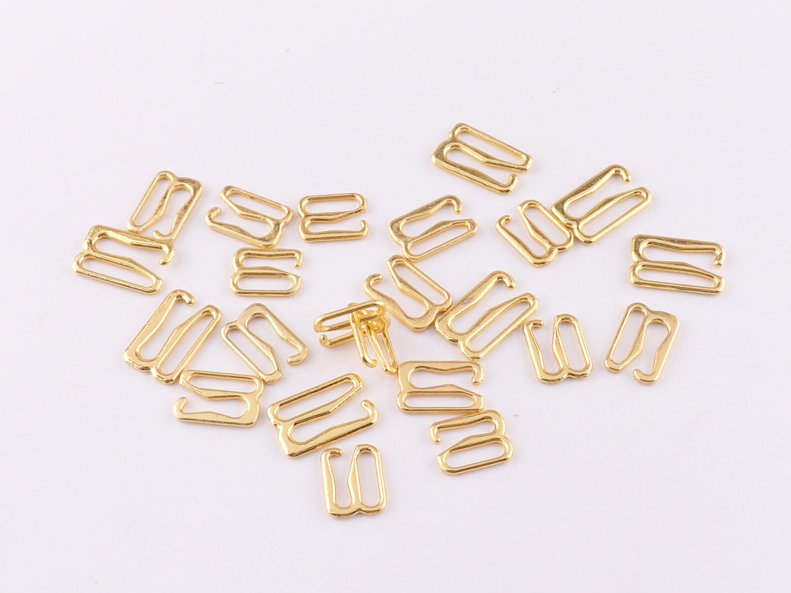 50pcs G Hooks Gold Bra Strap Slider Buckles Slide Hooks Adjusters ...
