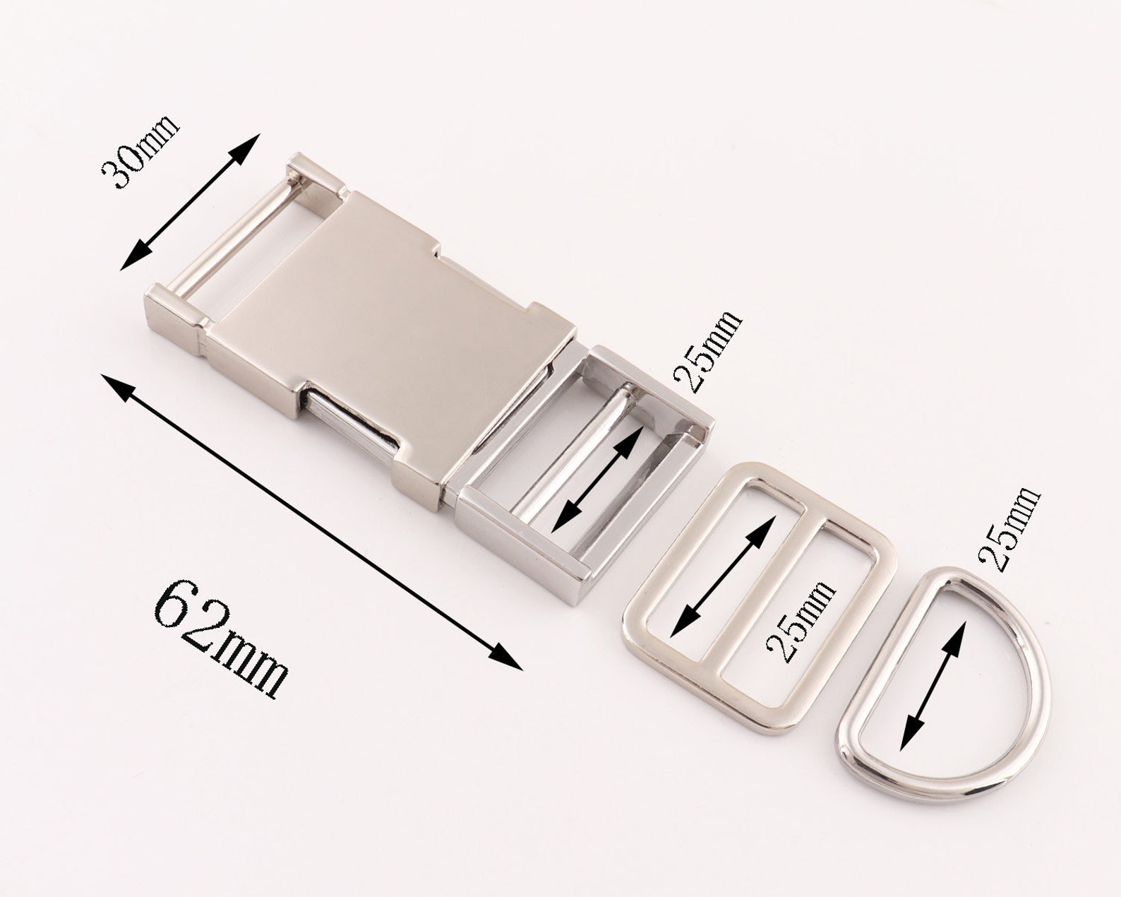 Release Buckles Dog Collar Hardware Sets Silver Strap Adjuster - Etsy