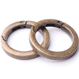 6pcs Antique Brass Spring Gate Rings 35mm Spring Ring Clasp Spring O ...