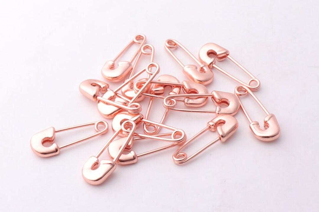 20mm*18mm Small Safety Pins Charming Pins Jewelry Making Pins Rose Gold ...