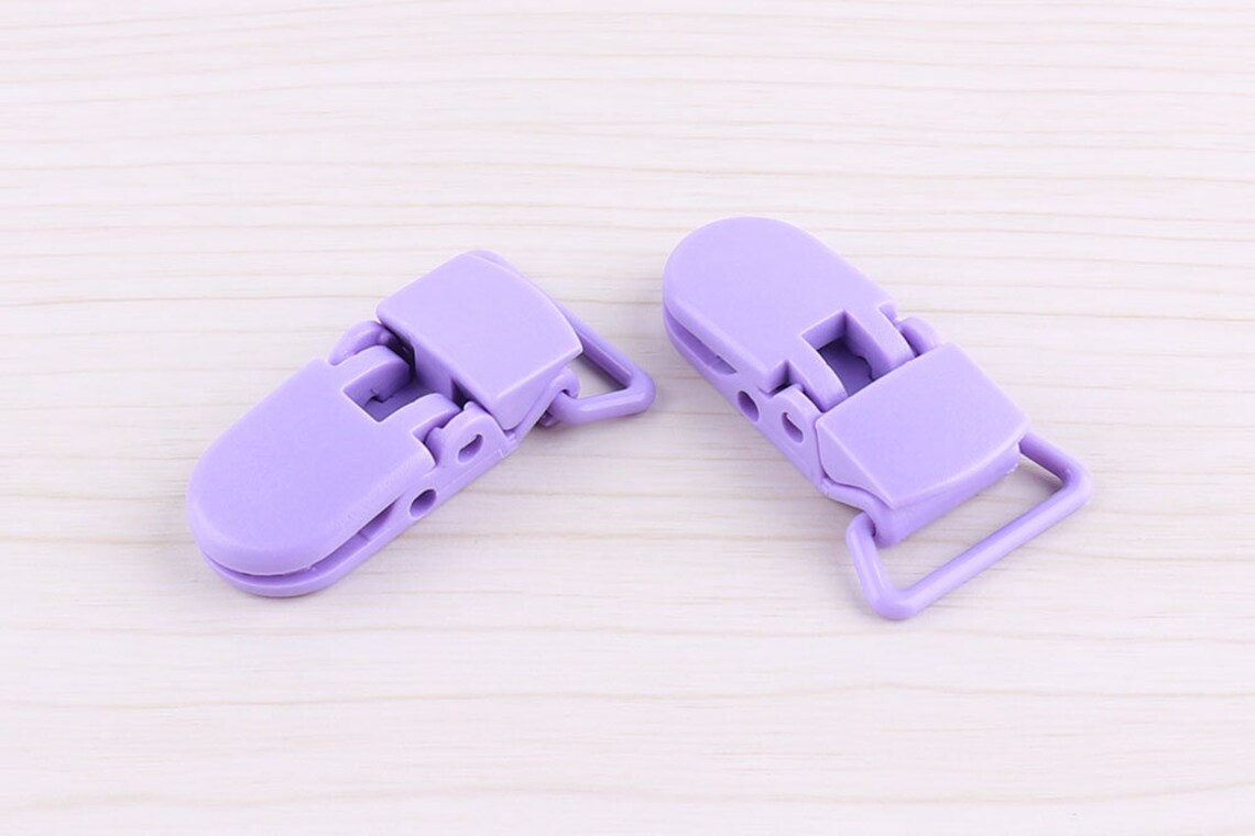 12pcs Plastic Pacifier Clips Purple Suspender Clips Plastic - Etsy