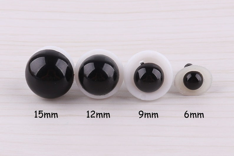10pcs Amigurumi Eyes 15mm 12mm 9mm 6mm Toy Safety Eyes Round Safety Eye ...
