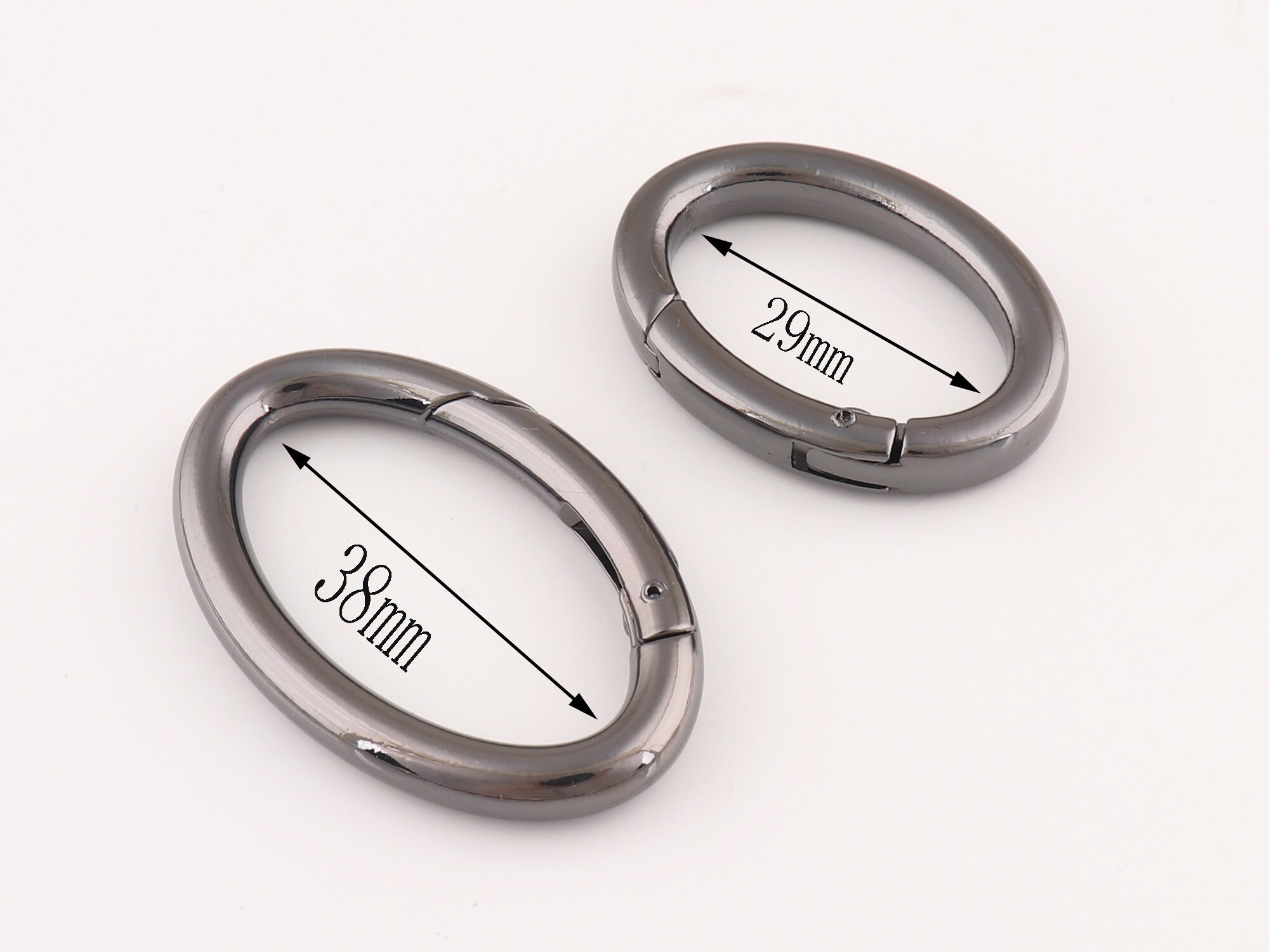 Oval gate ring spring gate ring Spring ring clasp Gunmetal | Etsy