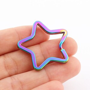 Rainbow Keyring Split Key Ring Star Keyrings Split Rings Flat Key Rings ...