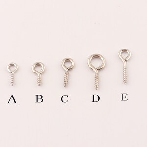 Screw Eye Bails Silver Eyelet Screws Eye Pin Hooks Bails Findings Metal ...