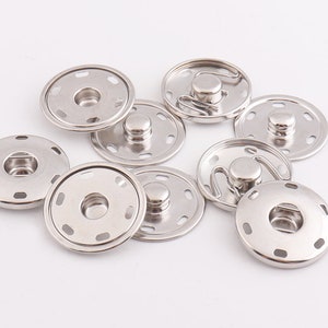 Silver Snap Buttons 28mm Snap Fasteners Press Stud Leather Craft ...
