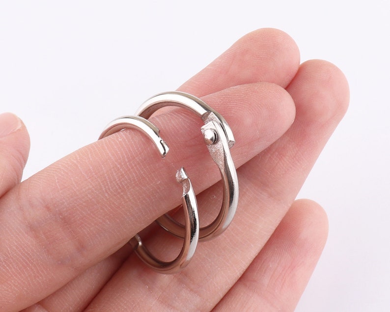 Silver Binder Rings hinge sleepers Split Ring Snap Rings Card | Etsy