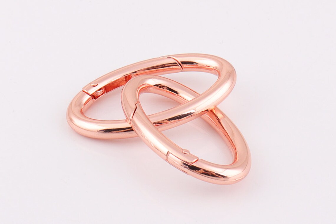 Rose Gold Spring Gate Ring Oval Gate Ring Keyring Clasp Metal | Etsy