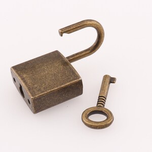 Lock With Key Rectangular Padlock With Key Bag Lock Hanger - Etsy
