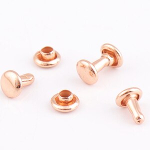 100set 5mm*6mm Double Cap Rivets Rose Gold Rivets Rapid Rivet Studs ...
